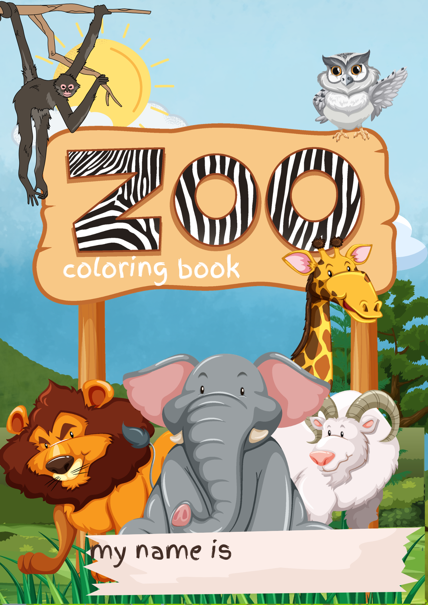 Color and Write the Zoo Animals - CutCraftStudio